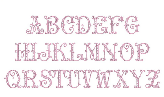 Fancy Embroidery Font, Machine Embroidery Monogram Font ...