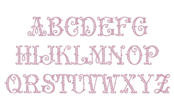 Fancy Embroidery Font, Machine Embroidery Monogram Font ...