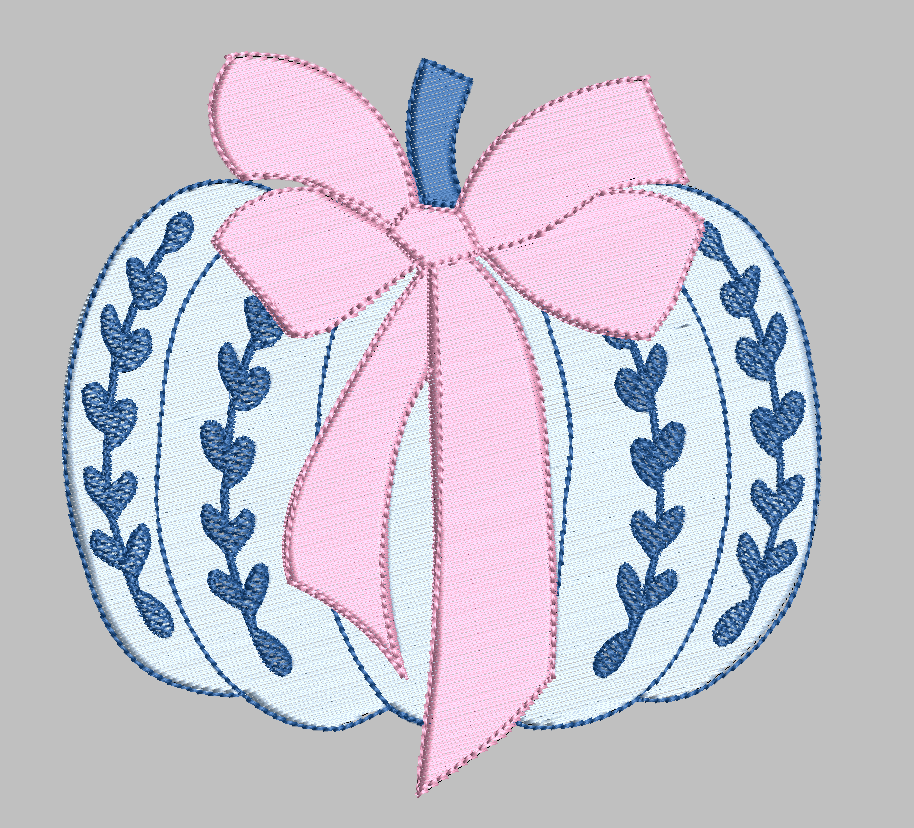 Elegant Preppy Pumpkin Embroidery Design for Fall – BlueWillowEmbroidery