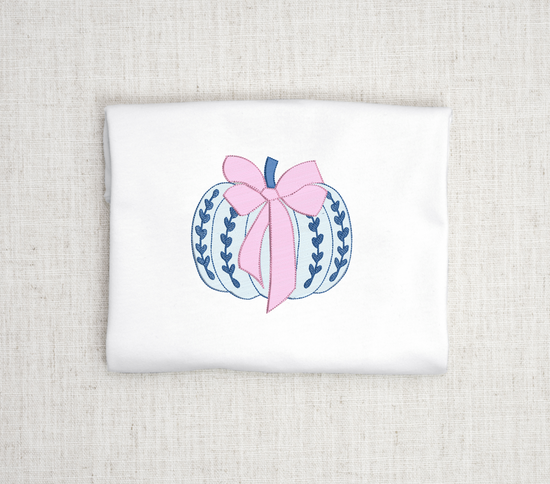 Elegant Preppy Pumpkin Embroidery Design for Fall – BlueWillowEmbroidery