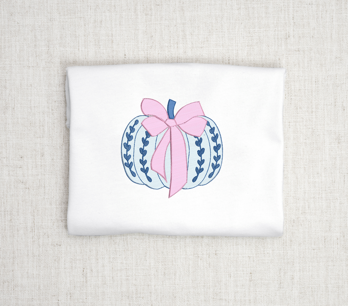 Elegant Preppy Pumpkin Embroidery Design for Fall – BlueWillowEmbroidery