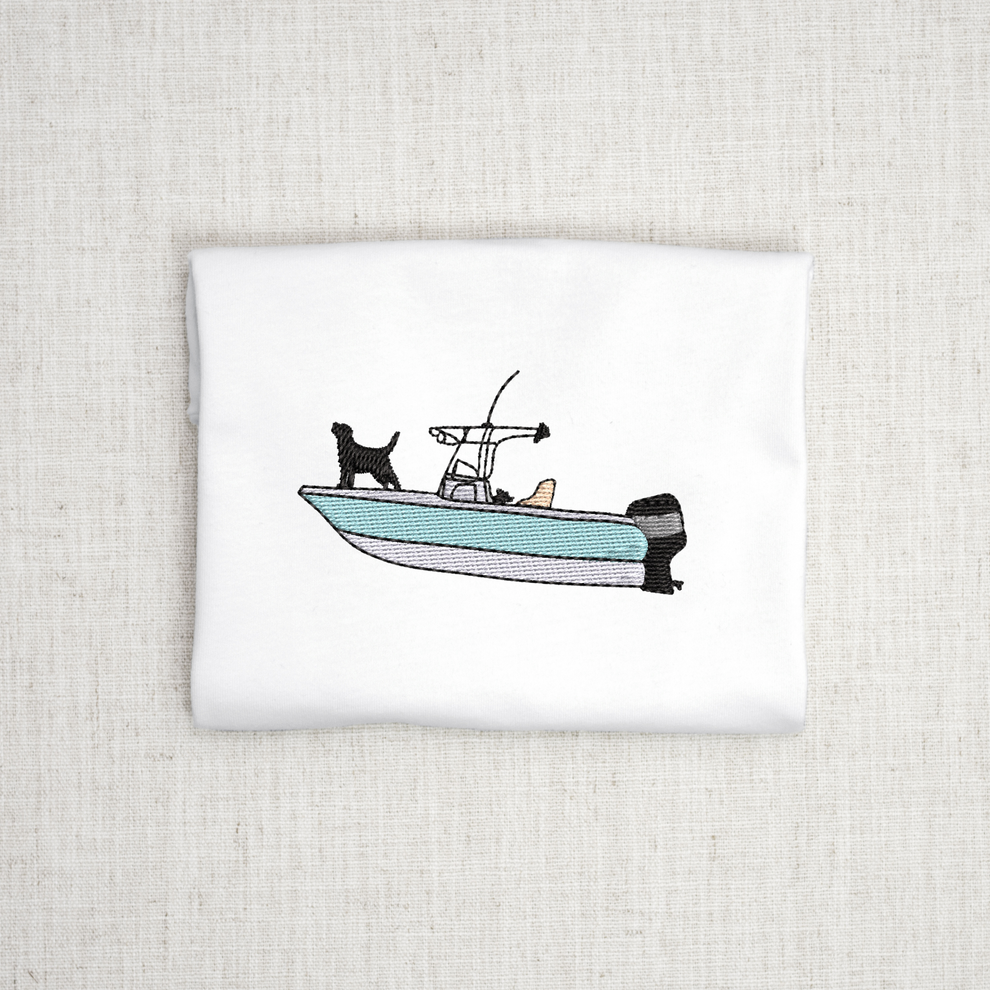 Dog on a Boat Embroidery Design, Boat with Dog Embroidery, Machine Emb ...